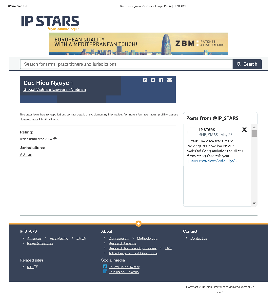 IP Stars: Trademark Star 2024 - Mr. Nguyen Duc Hieu